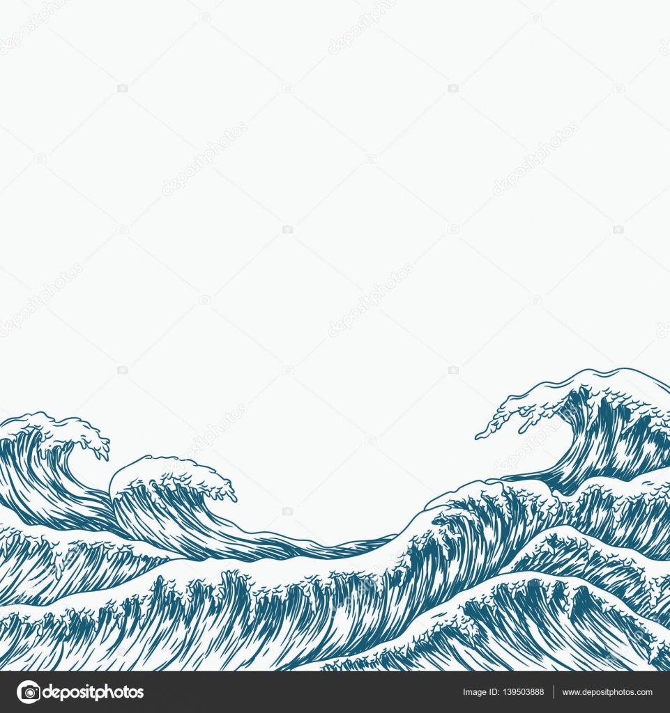 Grandes olas azules del mar Vector de stock por ©CamillaCasablanca ...