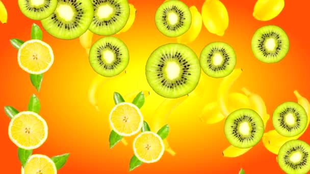 Abstract Animated Background Fruits Attached Alpha Channel Form ...