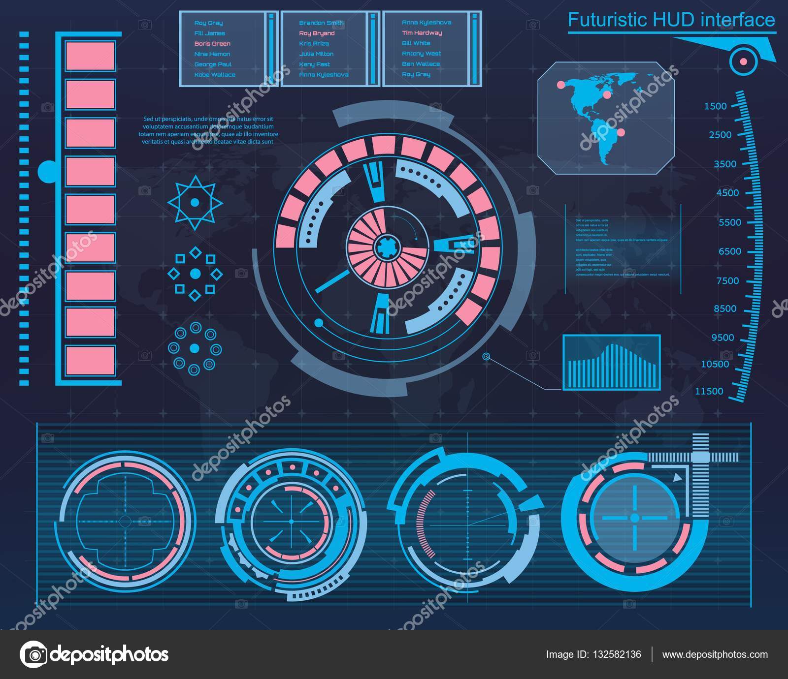 Abstract future, concept vector futuristic blue virtual graphic touch ...