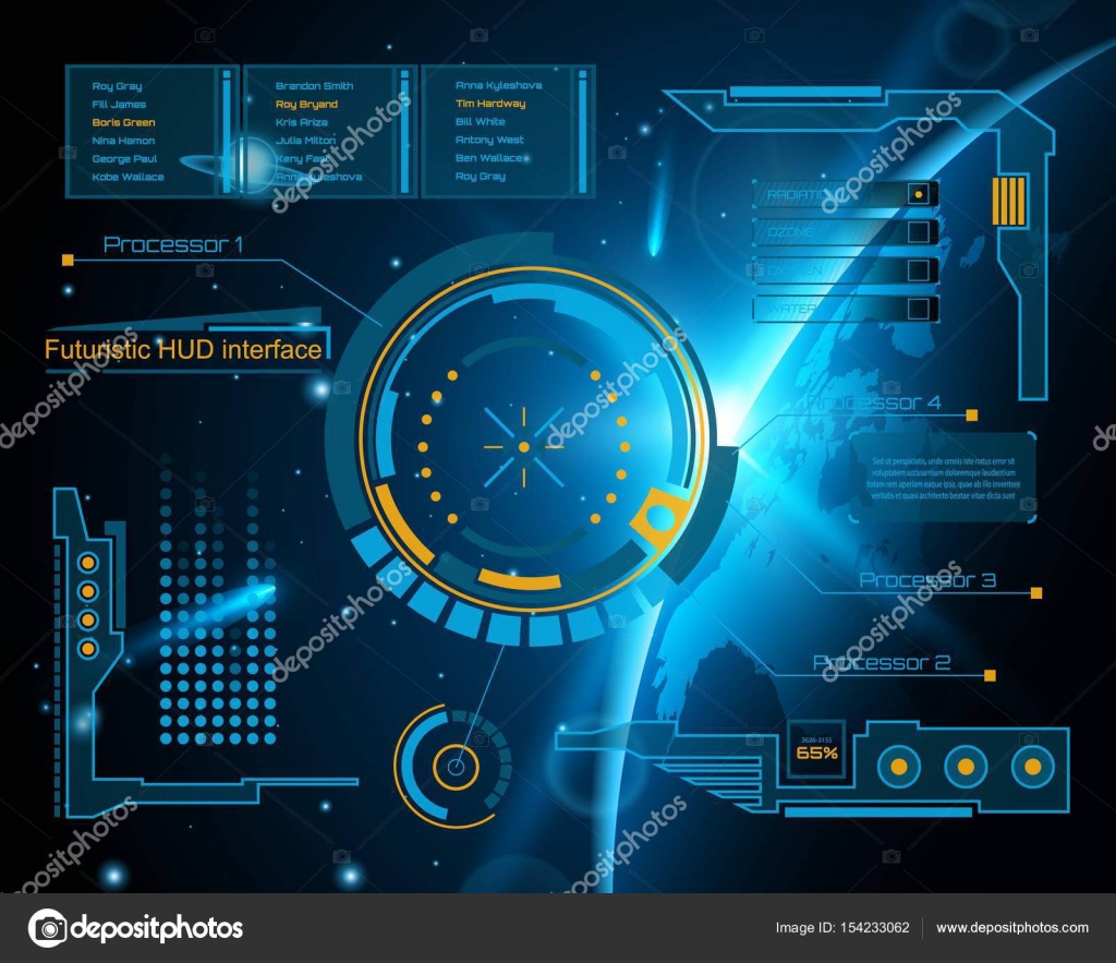 Abstract future, concept vector futuristic blue virtual graphic touch ...