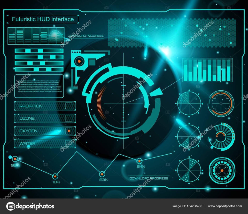 Abstract future, concept vector futuristic blue virtual graphic touch ...