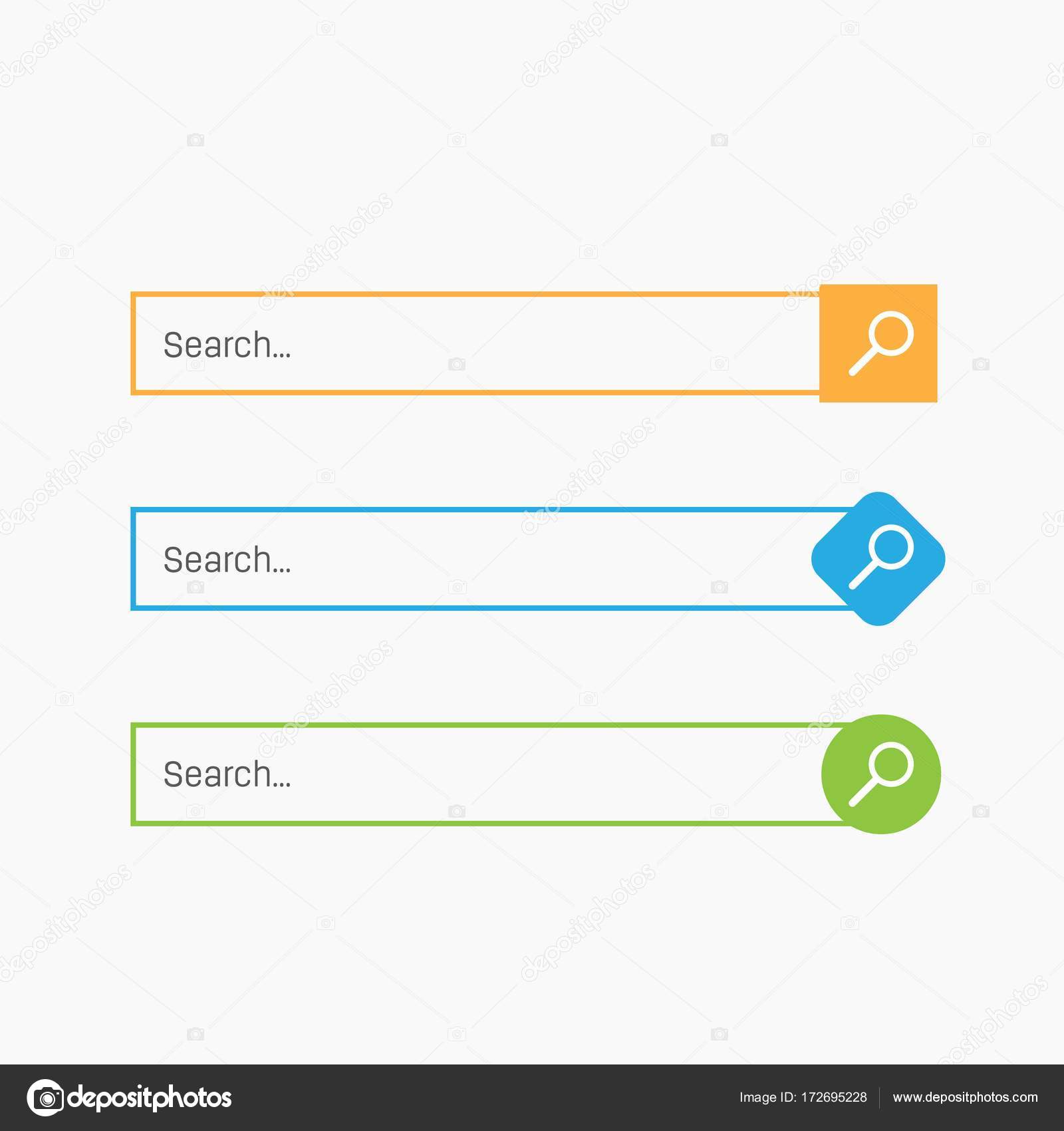 Creative vector illustration of search bar boxes buttons. UI and UX ...