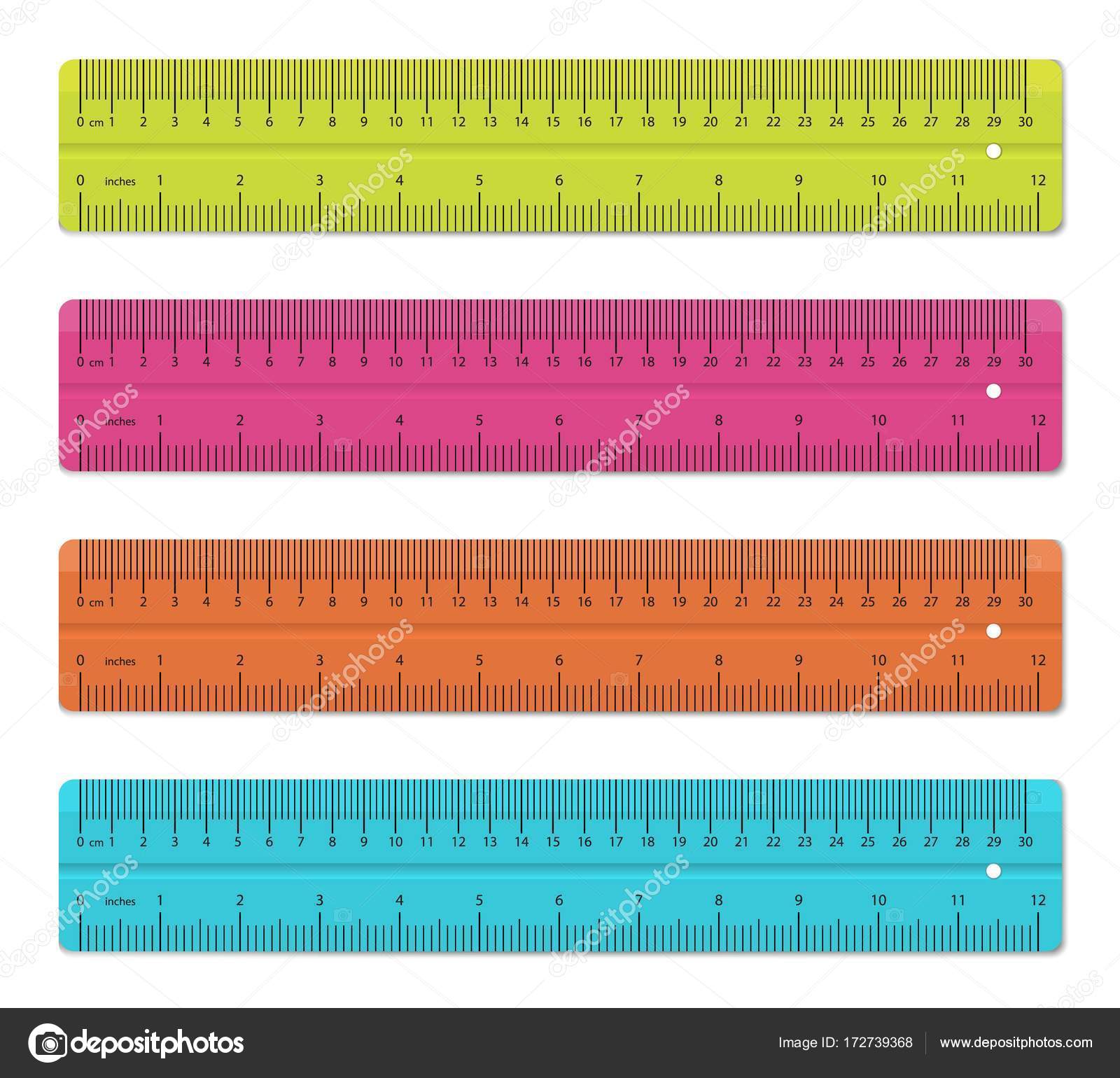 Creative vector illustration of realistic colorful rulers isolated on ...