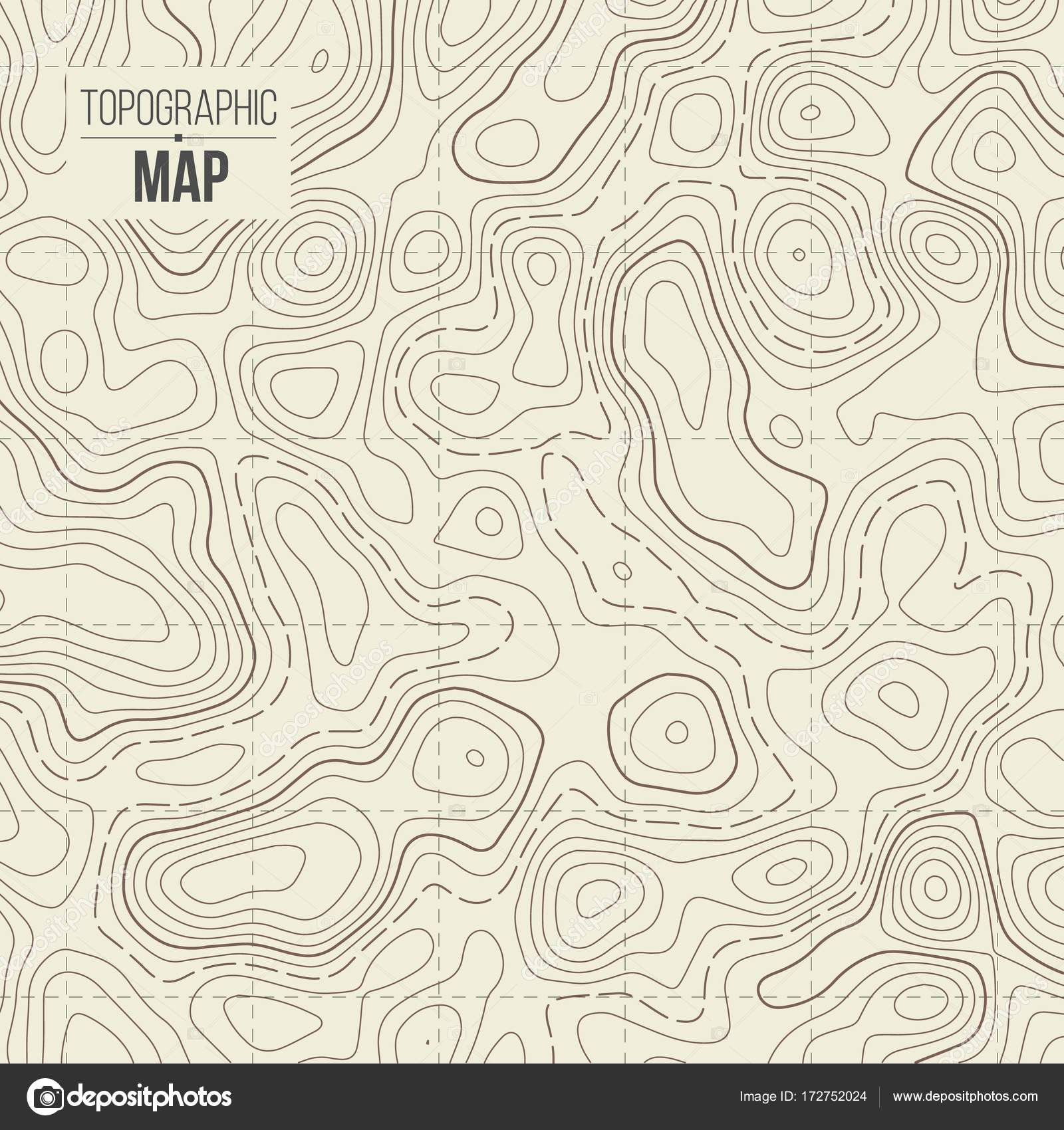 Creative vector illustration of topographic map. Art design contour ...