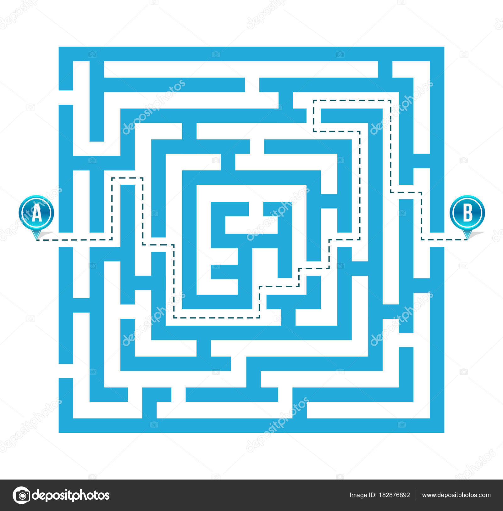 Ilustração vetorial criativa de labirinto, labirinto com entrada e ...