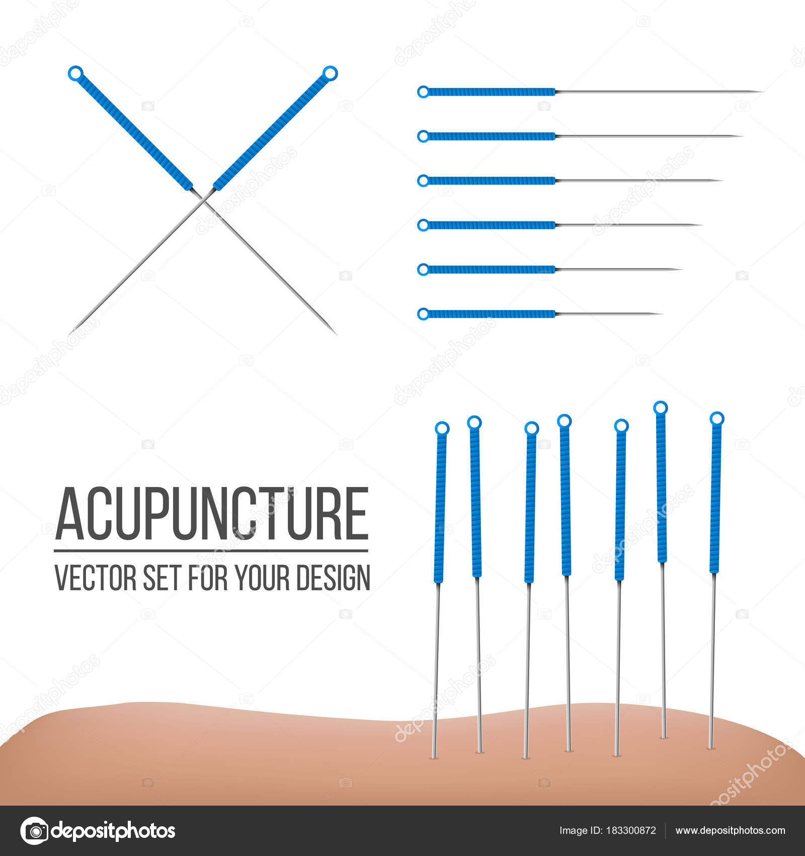 Creative vector illustration of acupuncture therapy isolated on ...