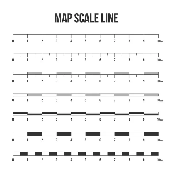 Map scales graphics for measuring distances. Scale measure map vector ...