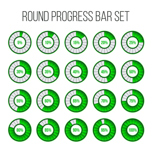 Vector illustration of round progress bar. Circle indicators status ...
