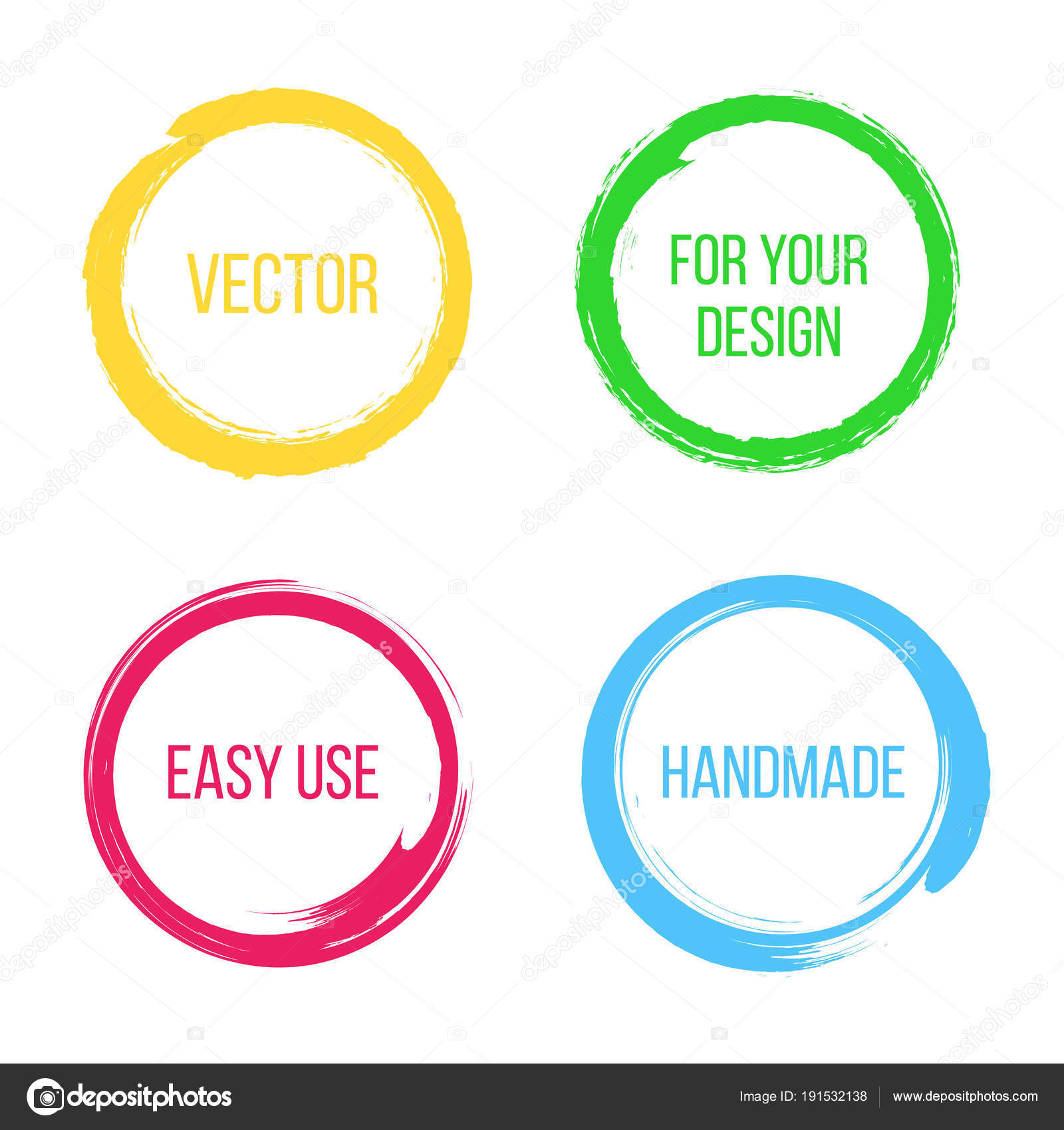 Creative vector illustration of watercolor hand drawn element. Circle ...