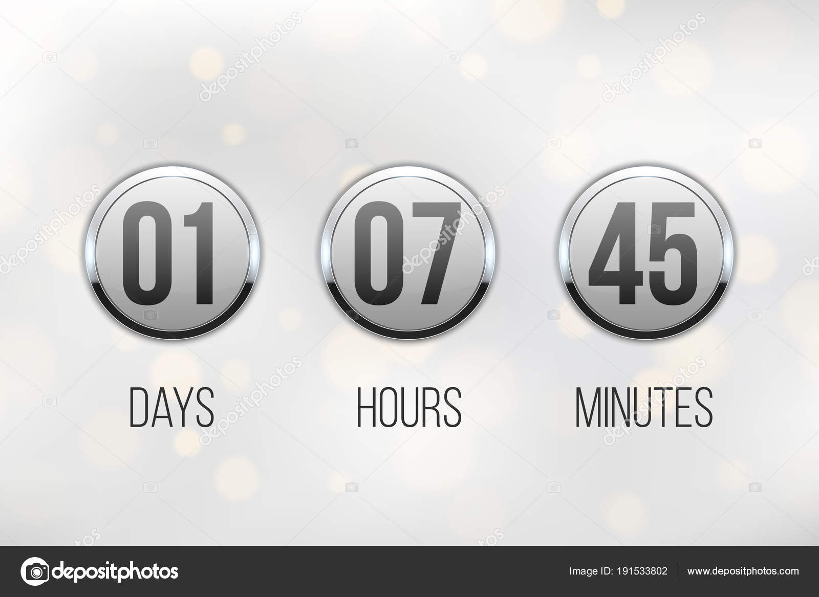 Creative vector illustration of digital clock timer isolated on background. Countdown art design ...