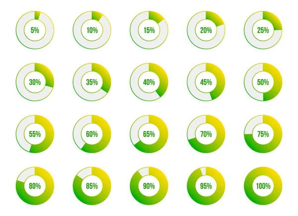 Vector illustration of round progress bar. Circle indicators status ...