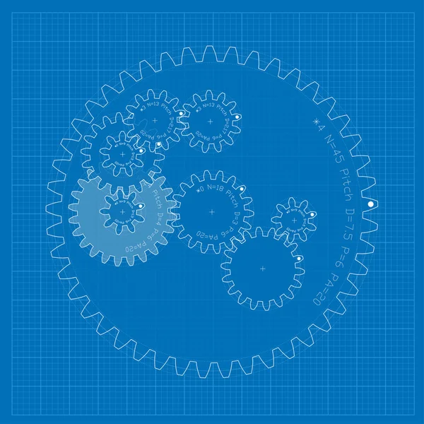 Gear blueprint abstract design Stock Vector Image by ©Noiro #14879273