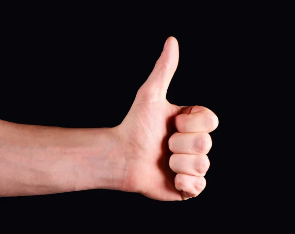Thumbs up hand isolated on black background Stock Photo by ©schankz ...