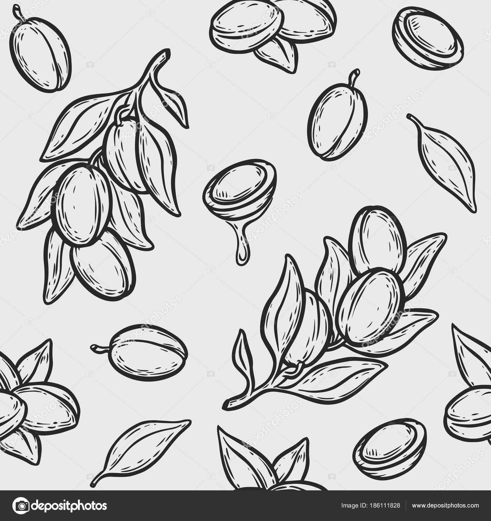 Argan nut oil seamless pattern Stock Vector Image by ©MamaMariaGood ...