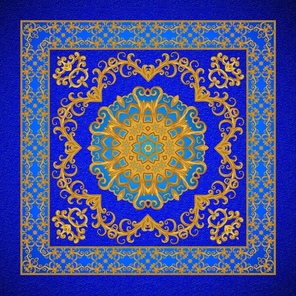 Gold arabesque, oriental style, abstract figure, tiles, mosaics ...