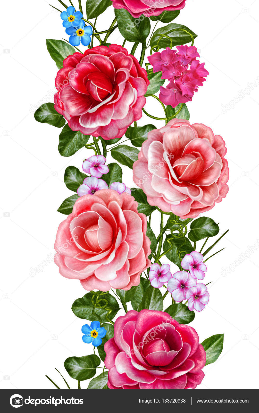 Rose Floral Pattern Border
