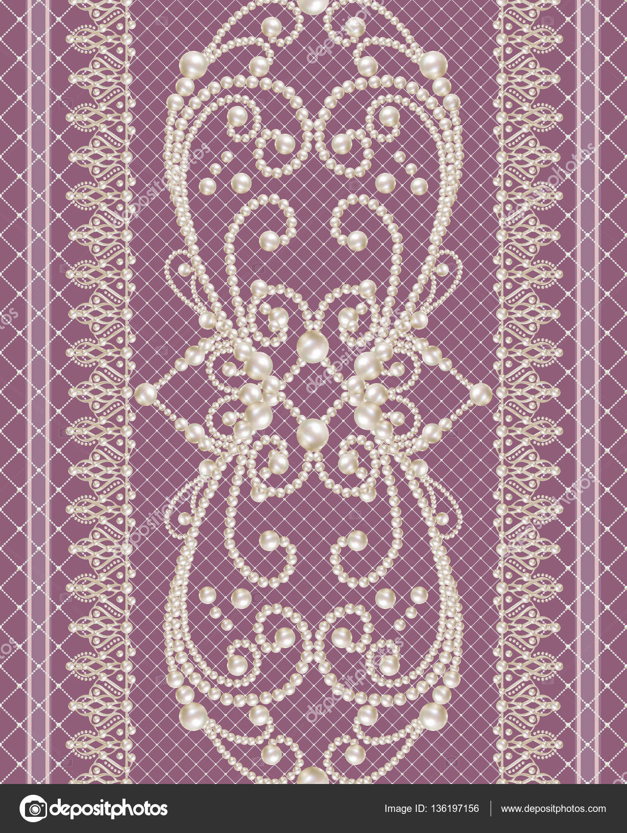 Pearl swirls, white realistic pearl dividers set collection, design ...