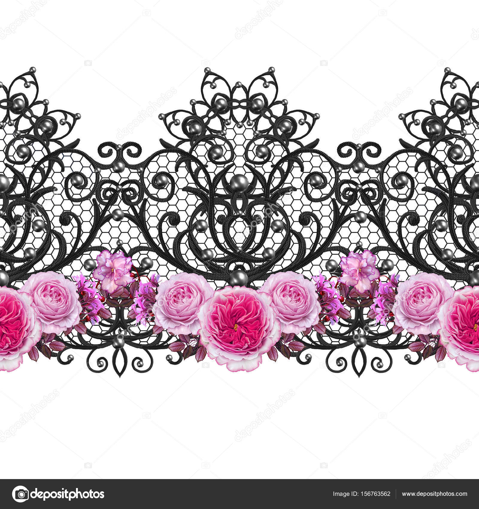 Red And Black Lace Border