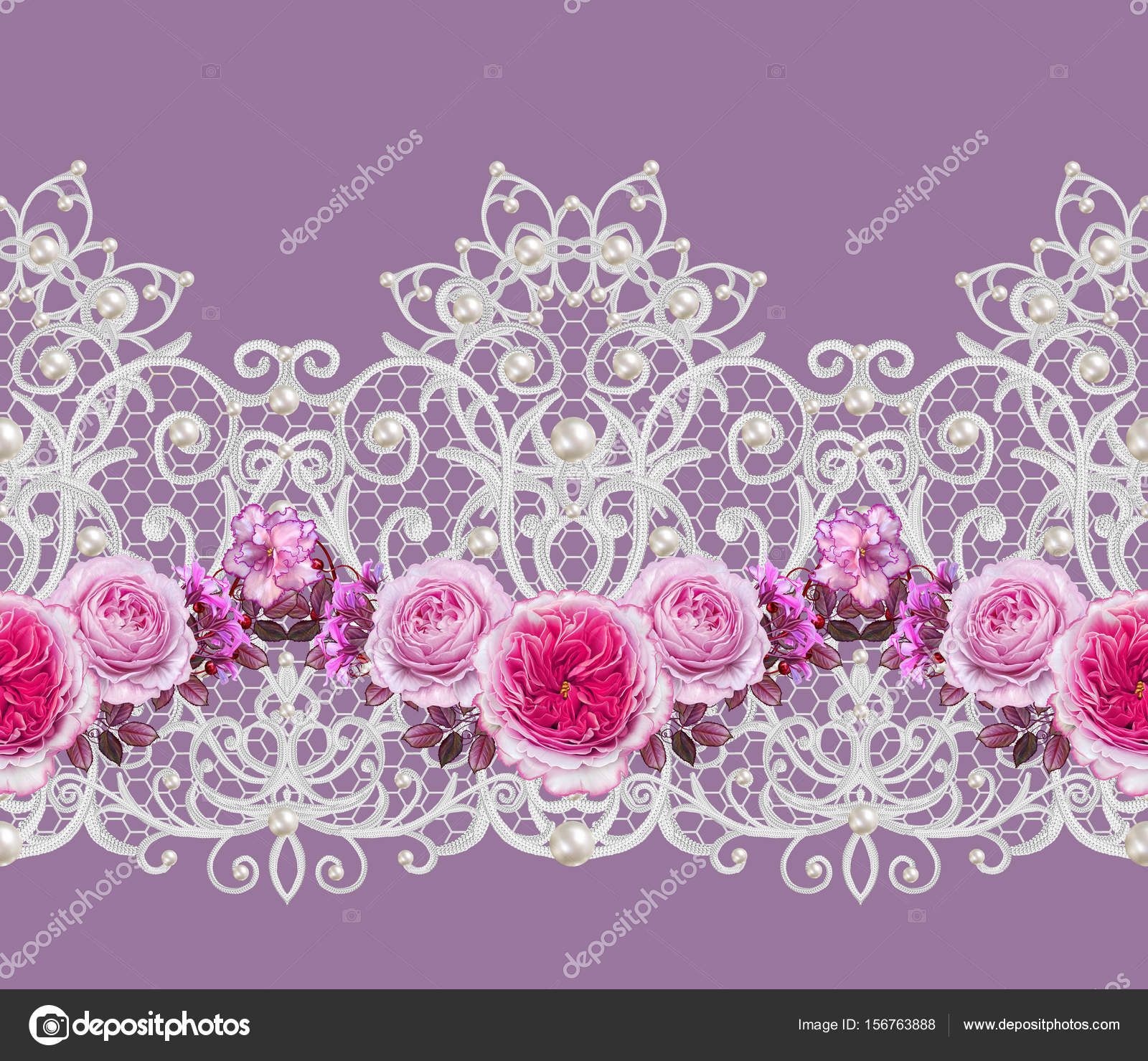 Vintage Pink Lace Border