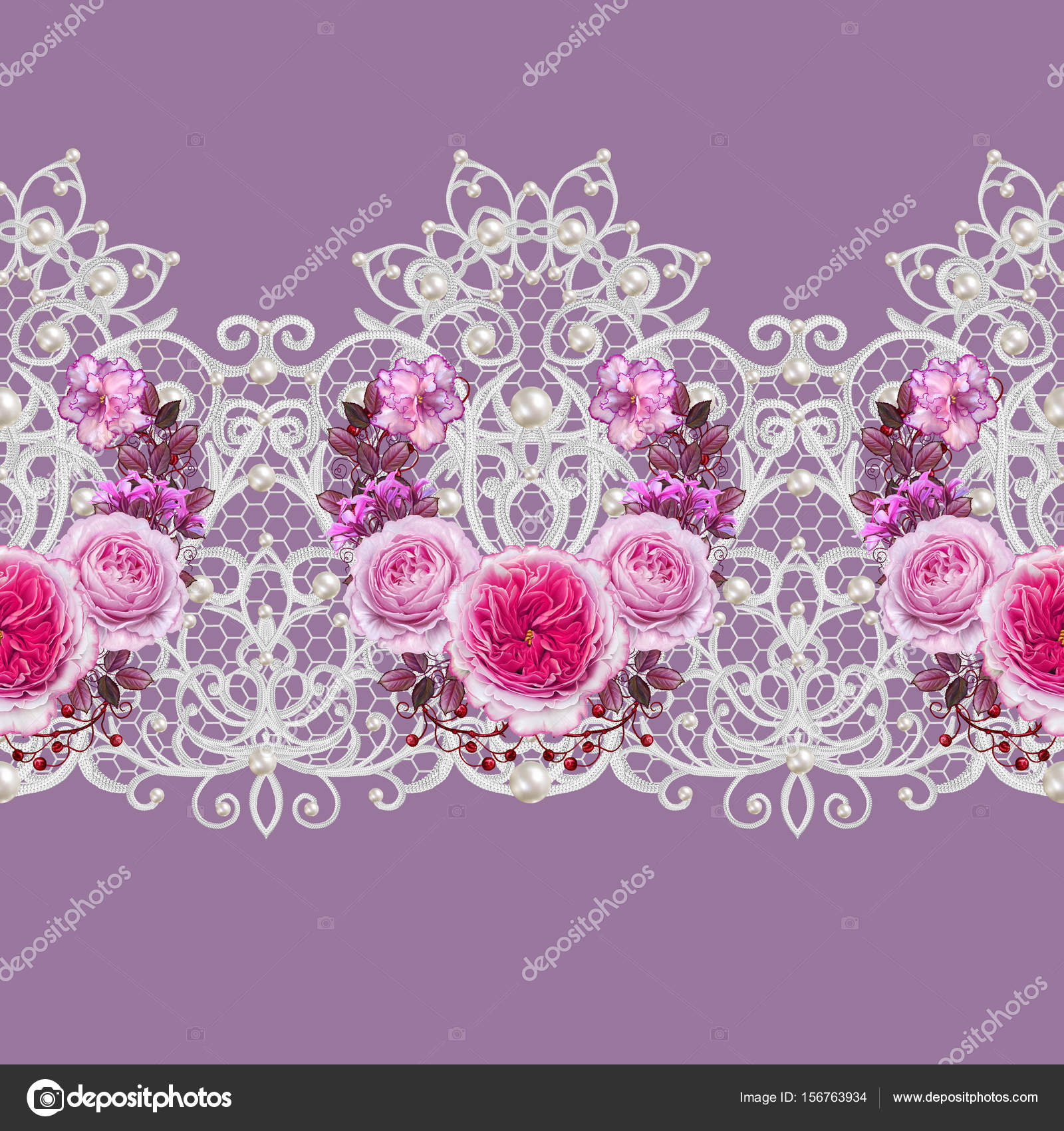 Vintage Pink Lace Border