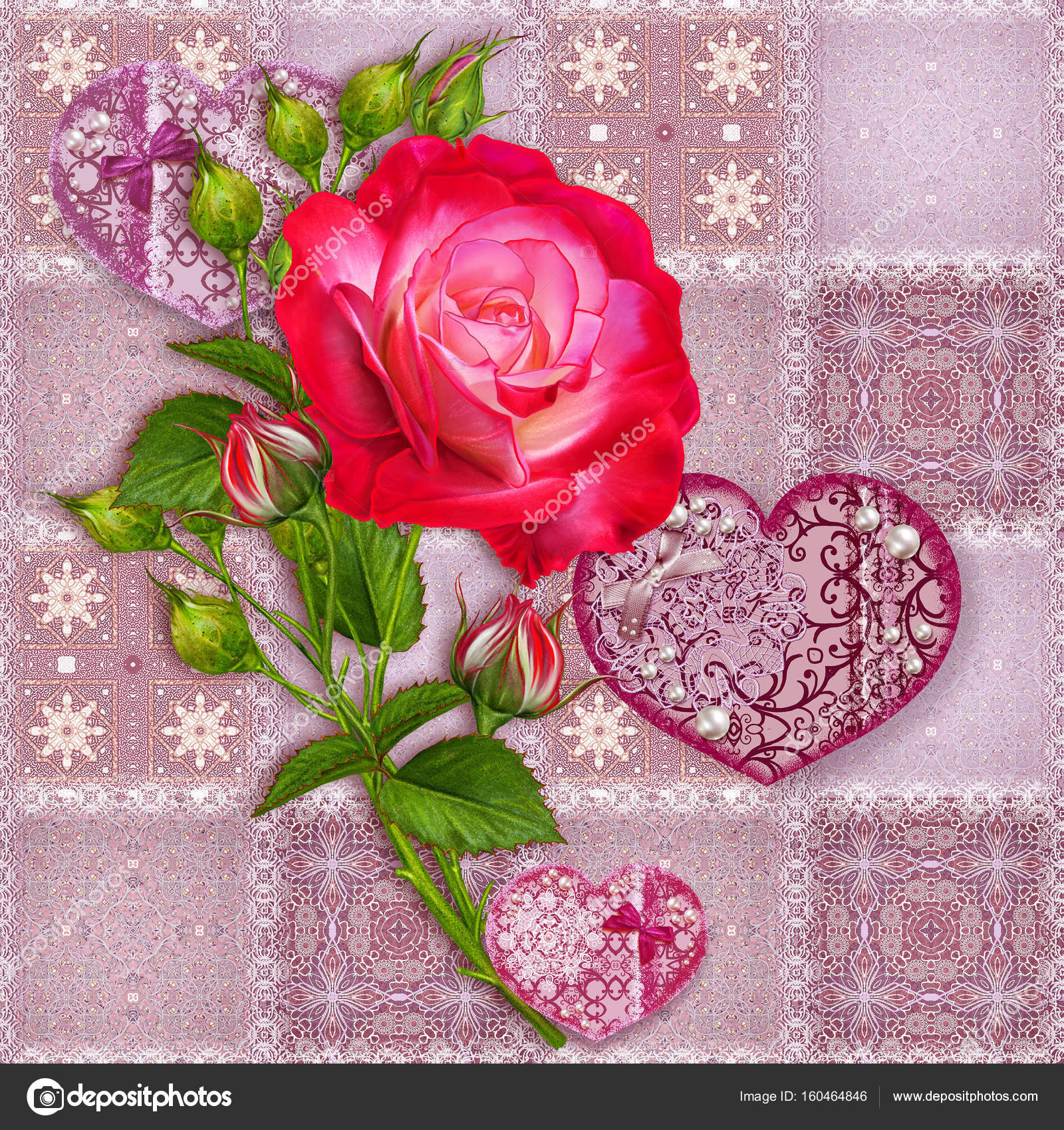 Floral background. Seamless pattern. Old style, square shape, pastel ...