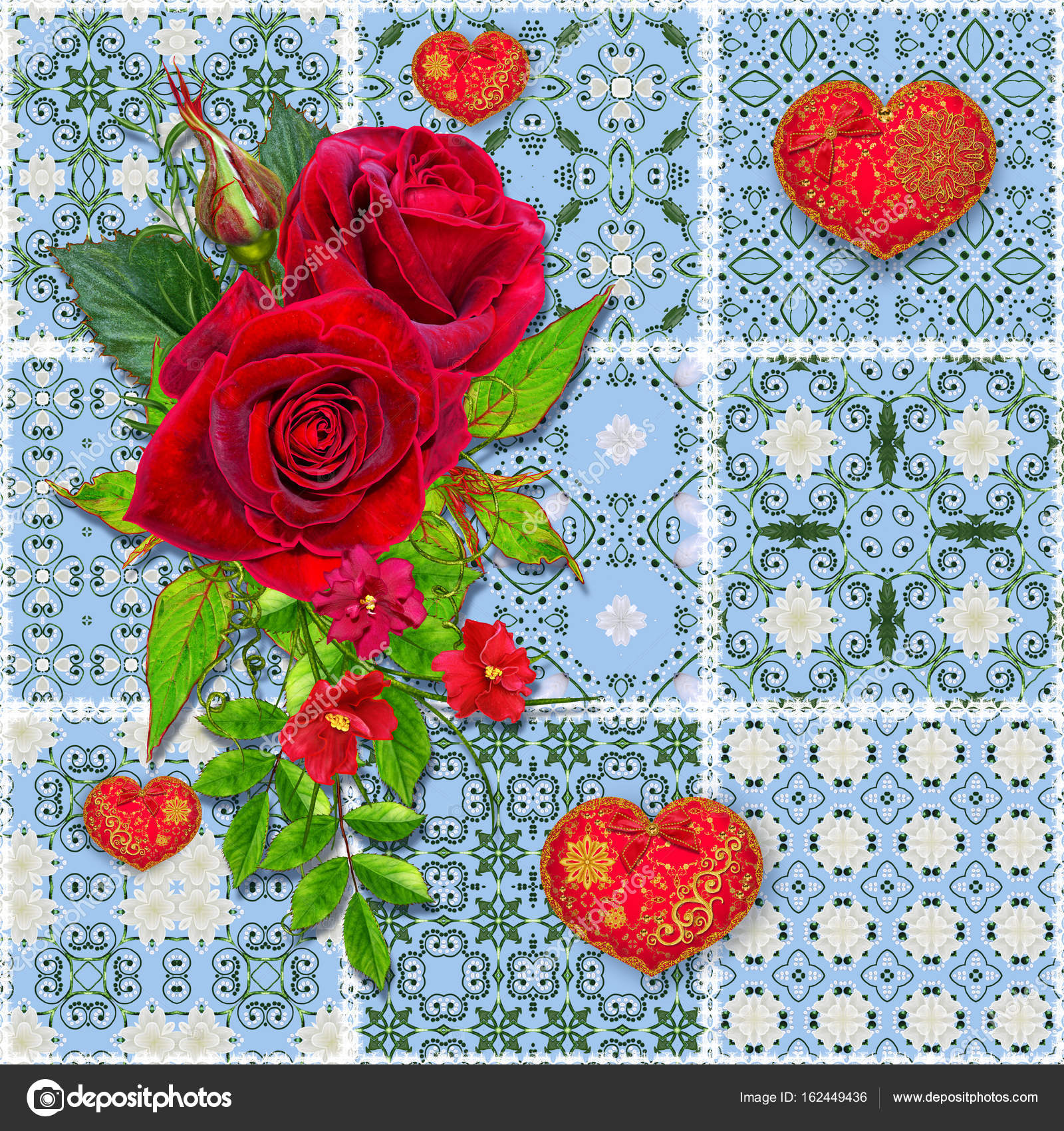 Floral background. Seamless pattern. Old style, square shape, pastel ...