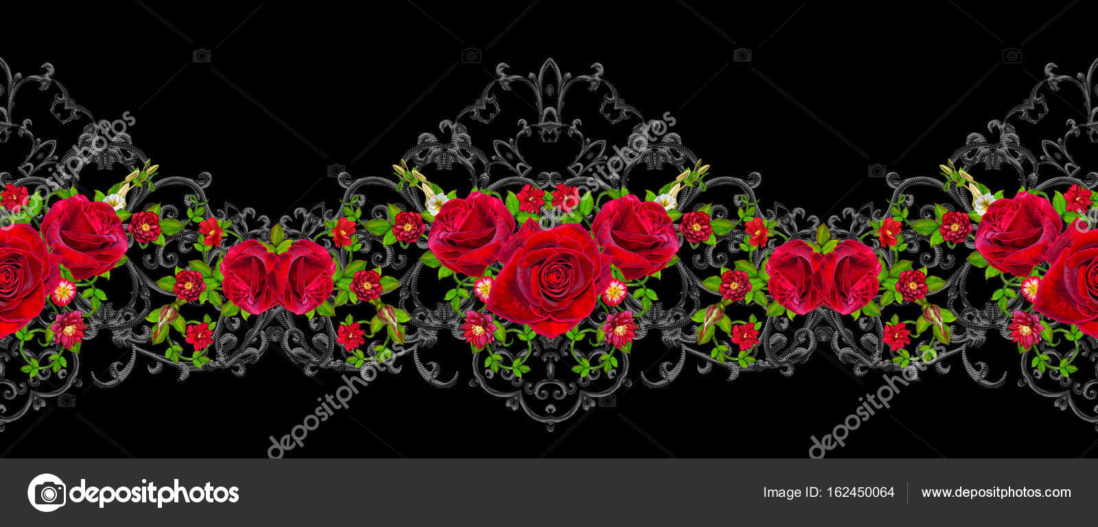 Red And Black Lace Border