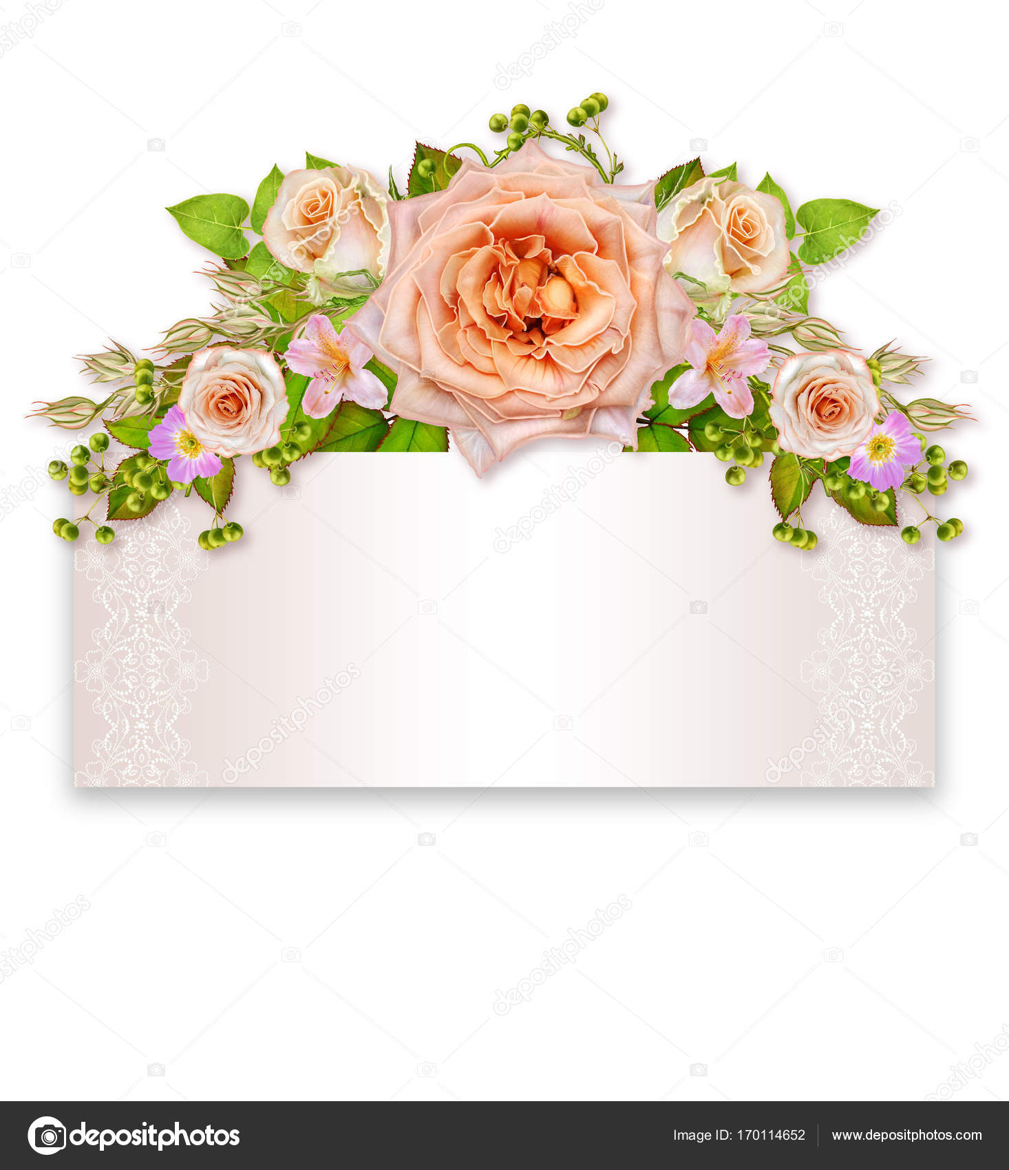 Floral background. Greeting vintage postcard, pastel tone, old style ...