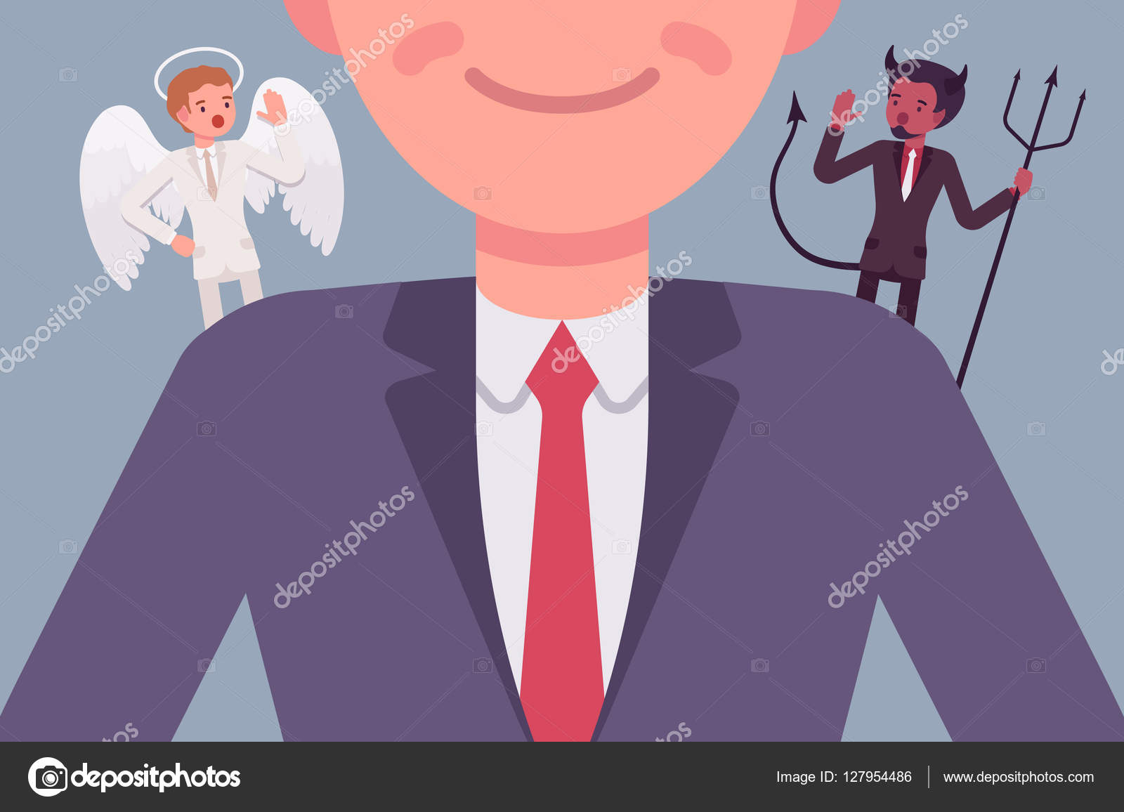 Angel And Devil On Shoulder