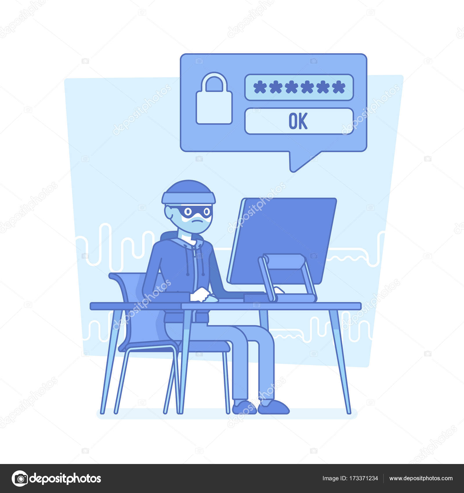Hacker Cracking Computer Password Stock Vector Image By ©andrewrybalko 173371234