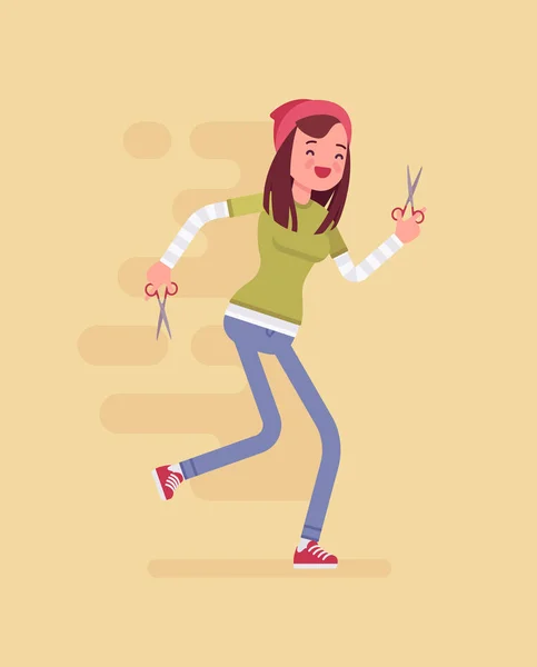 Boy running with scissors. Stock Illustration by ©Andrew_Rybalko #191263976