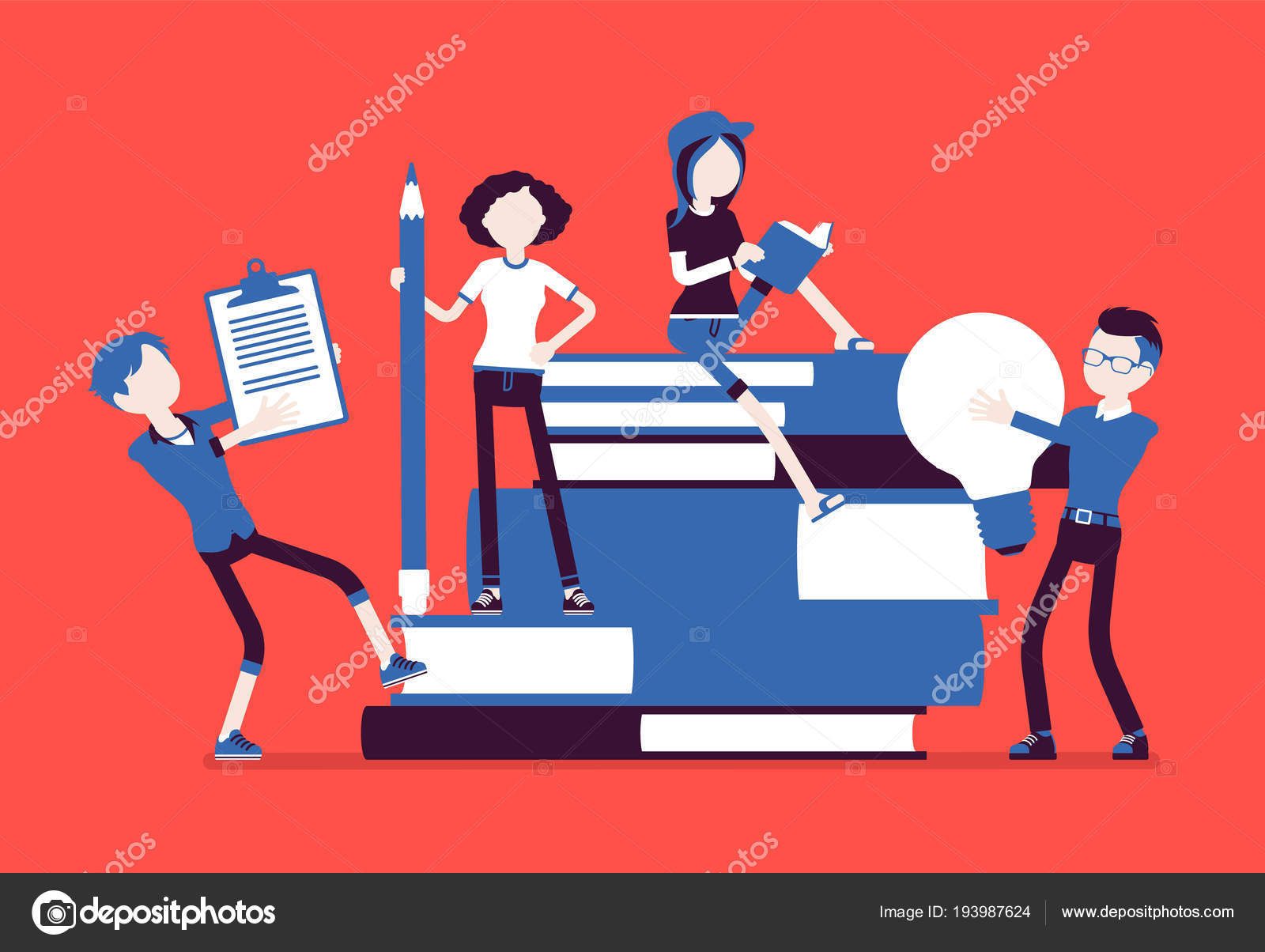 Students with giant books Stock Vector Image by ©Andrew_Rybalko #193987624