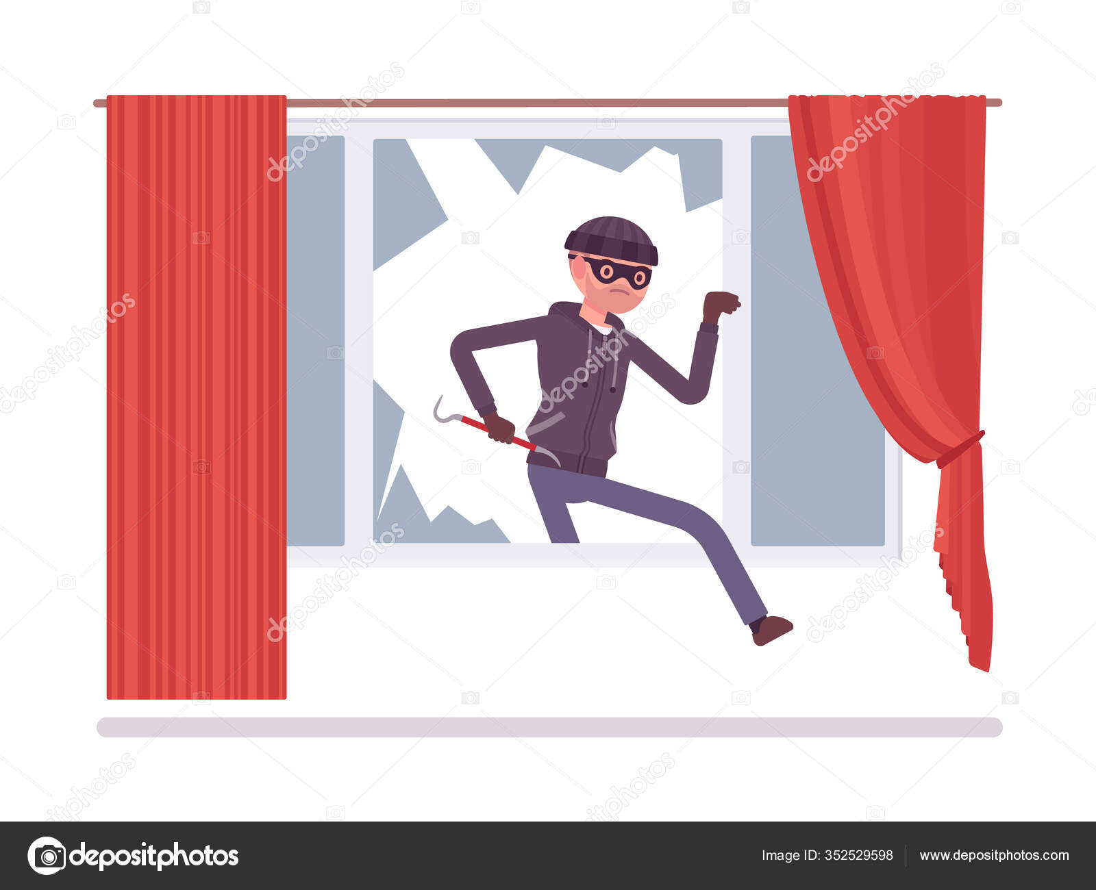 House Break In Cartoon