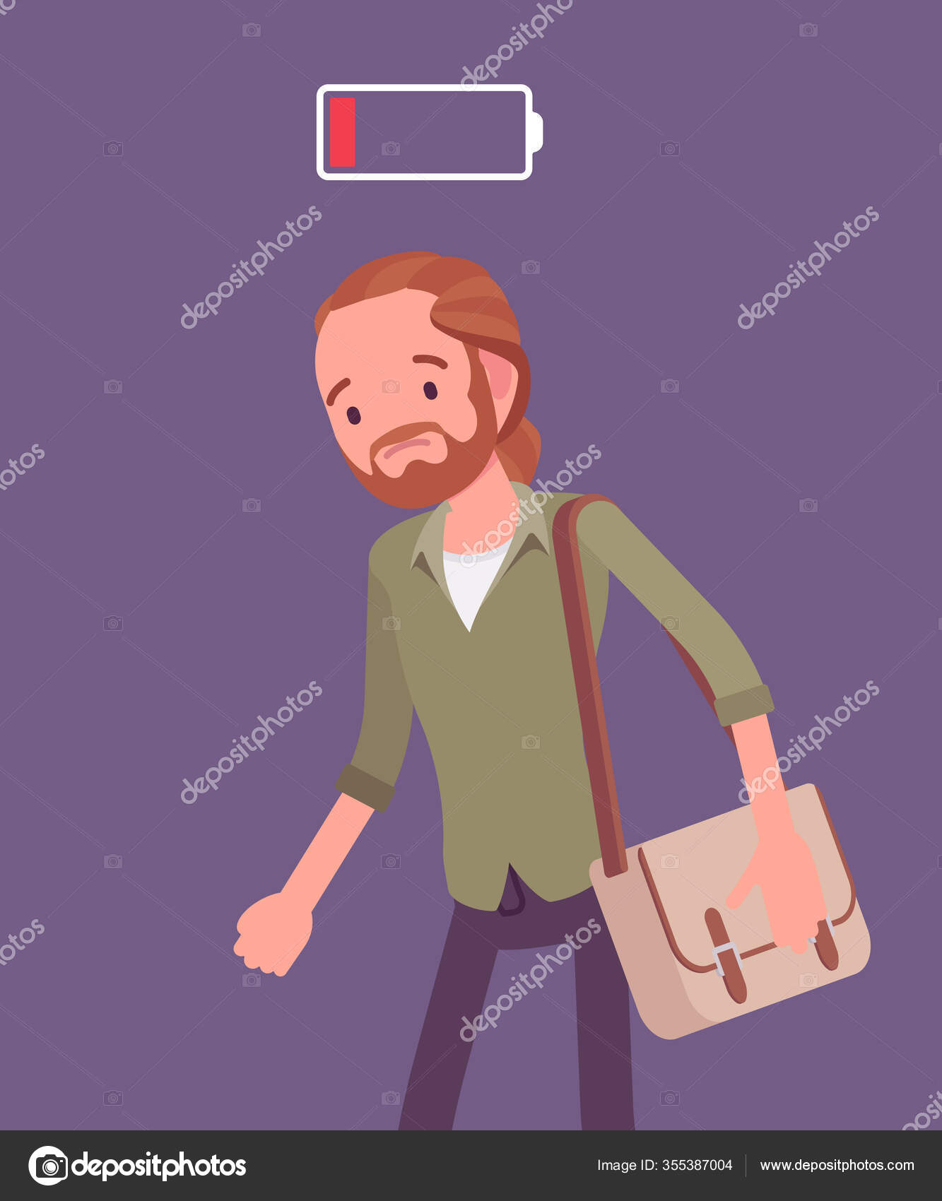 Discharged man, low power battery icon Stock Vector Image by ©Andrew ...