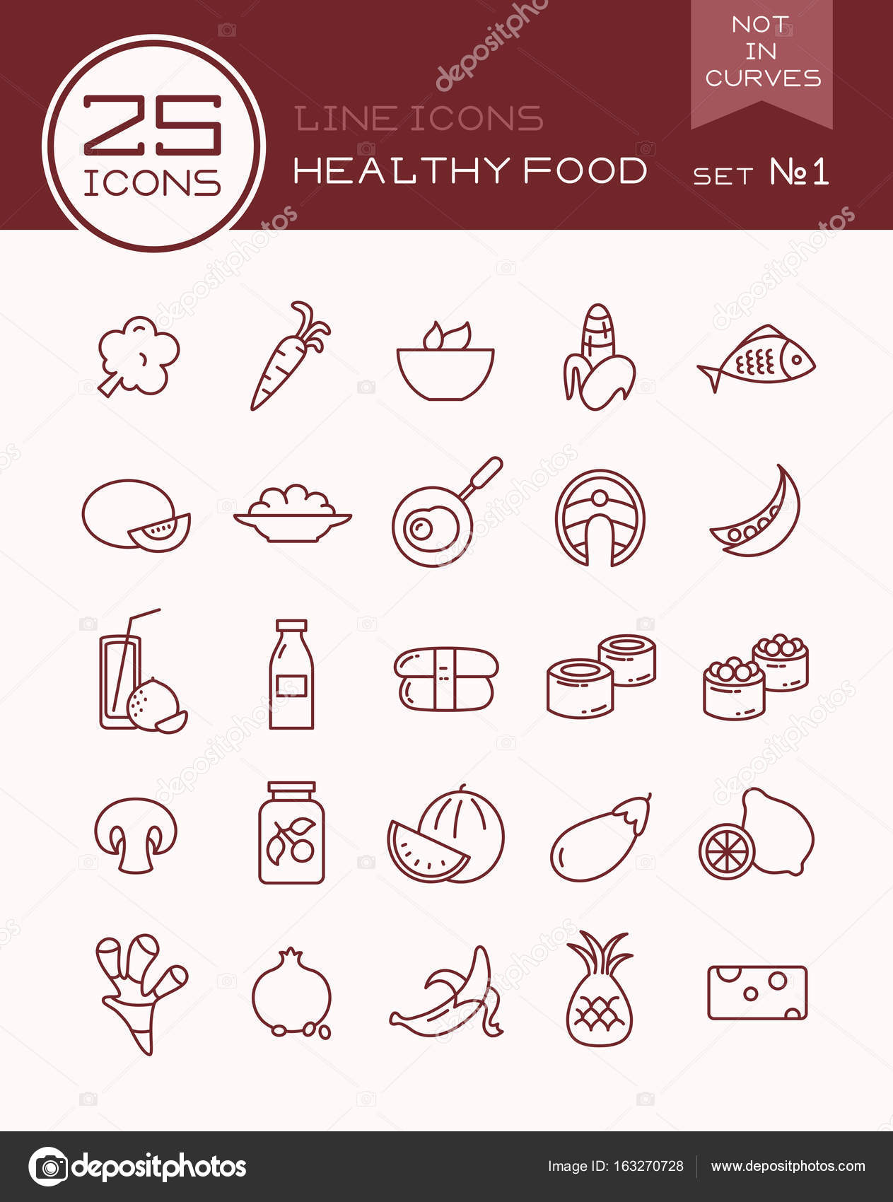 Line icons healthy food set 1 Stock Vector Image by ©ductru #163270728