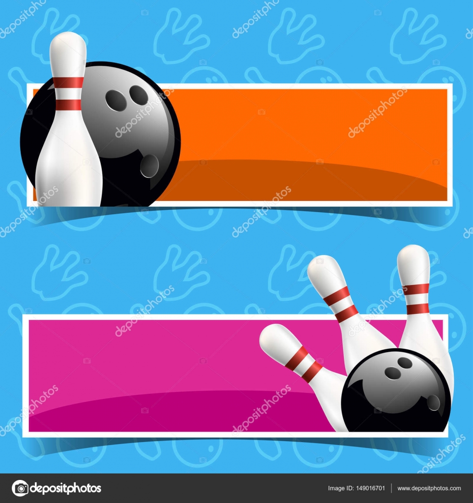 Bowling horizontal banners. Vector clip art illustration. Stock Vector ...