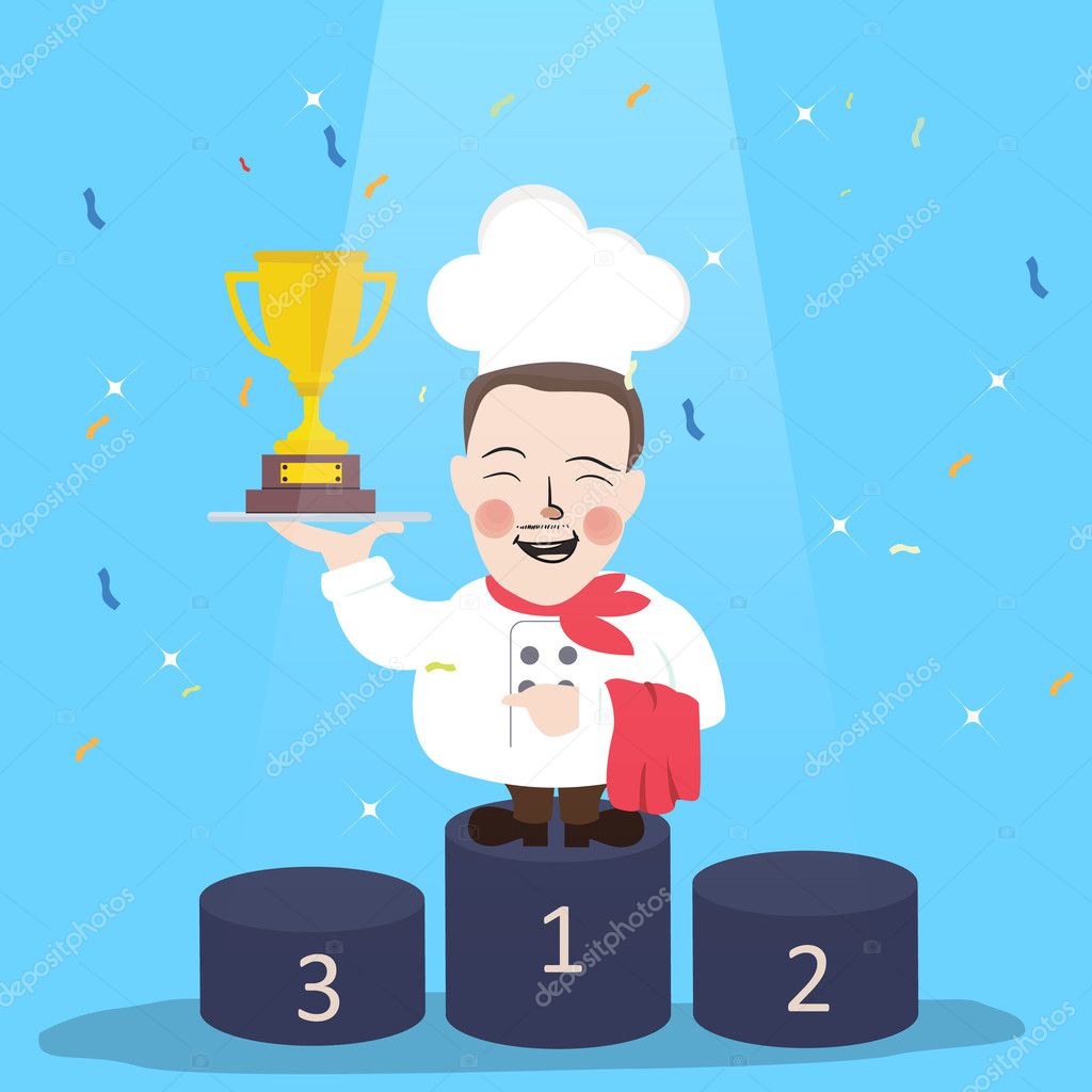 Chef winner get trophy career top achievement Stock Vector Image by ...