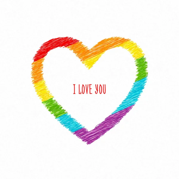 Rainbow heart. Sketch pencil drawing. Stock Vector Image by ©An.Brosko ...