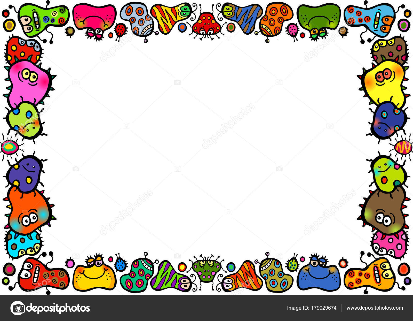 Doodle Cartoon Bacteria Page Border — Stock Photo © Prawny #179029674