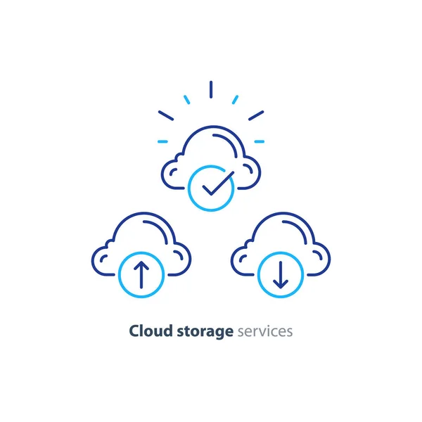 Online Cloud Storage Data Aggregation Concept Line Icon Stock Vector Image By ©stmool 182855986