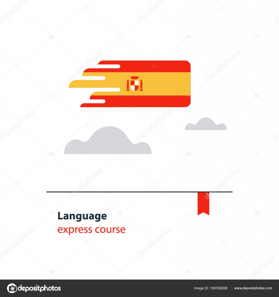 Spanish language courses advertising concept. Fluent speaking foreign ...