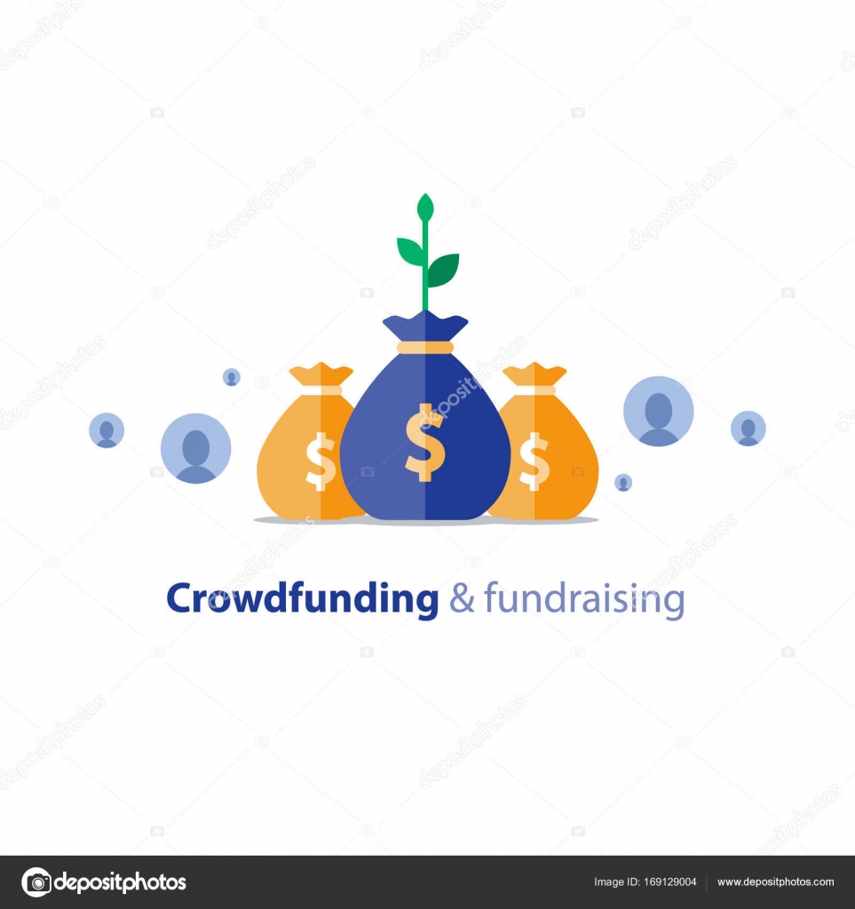 Fundraising campaign, crowdfunding concept, charity donation, vector ...
