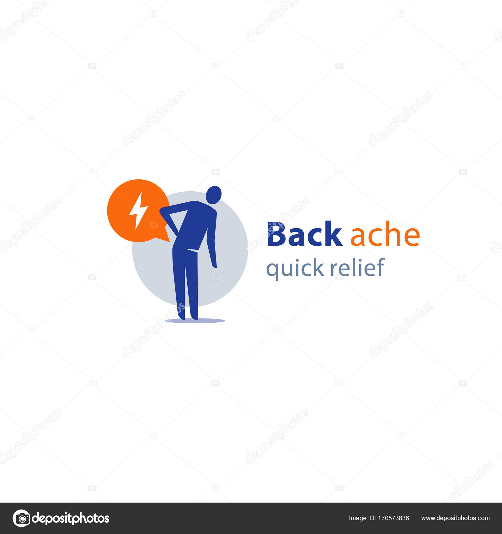 Medical remedy, back ache quick relief, feeling pain, painful symptom ...