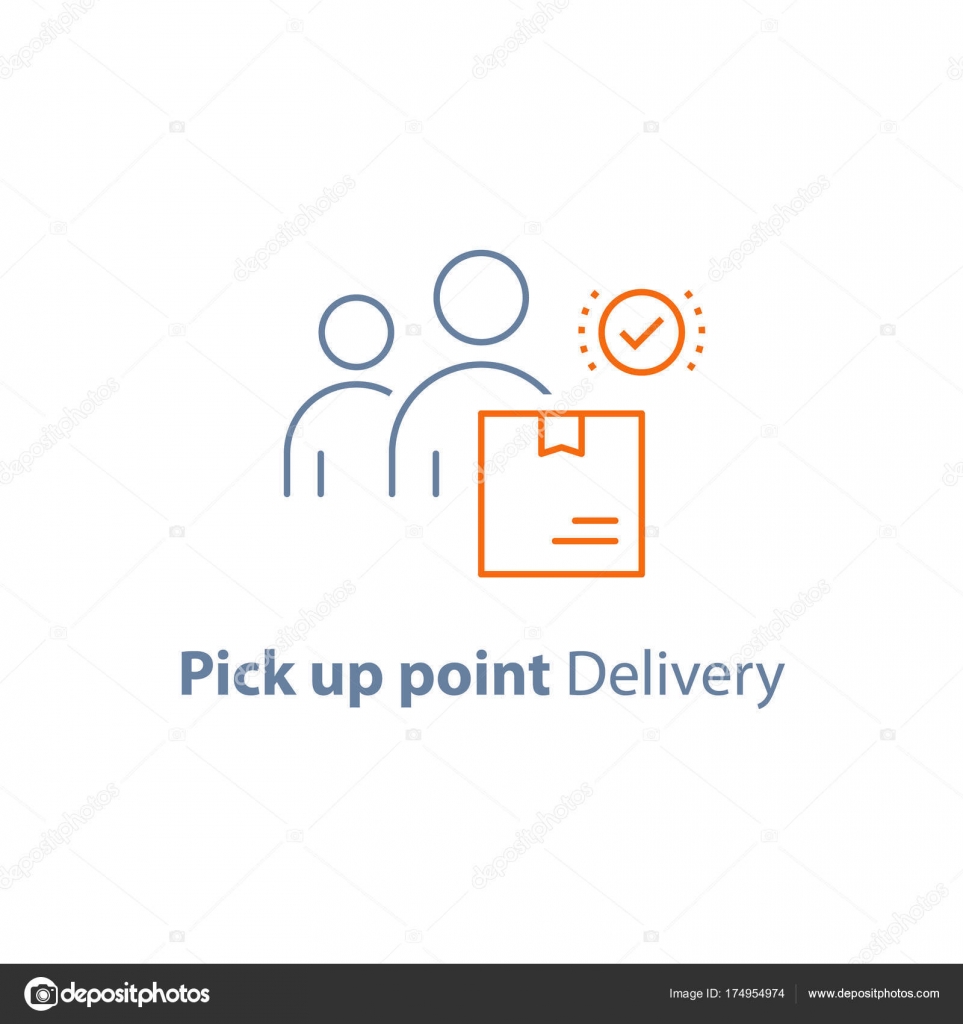 Receive order box, pick up point, collect parcel, delivery service ...