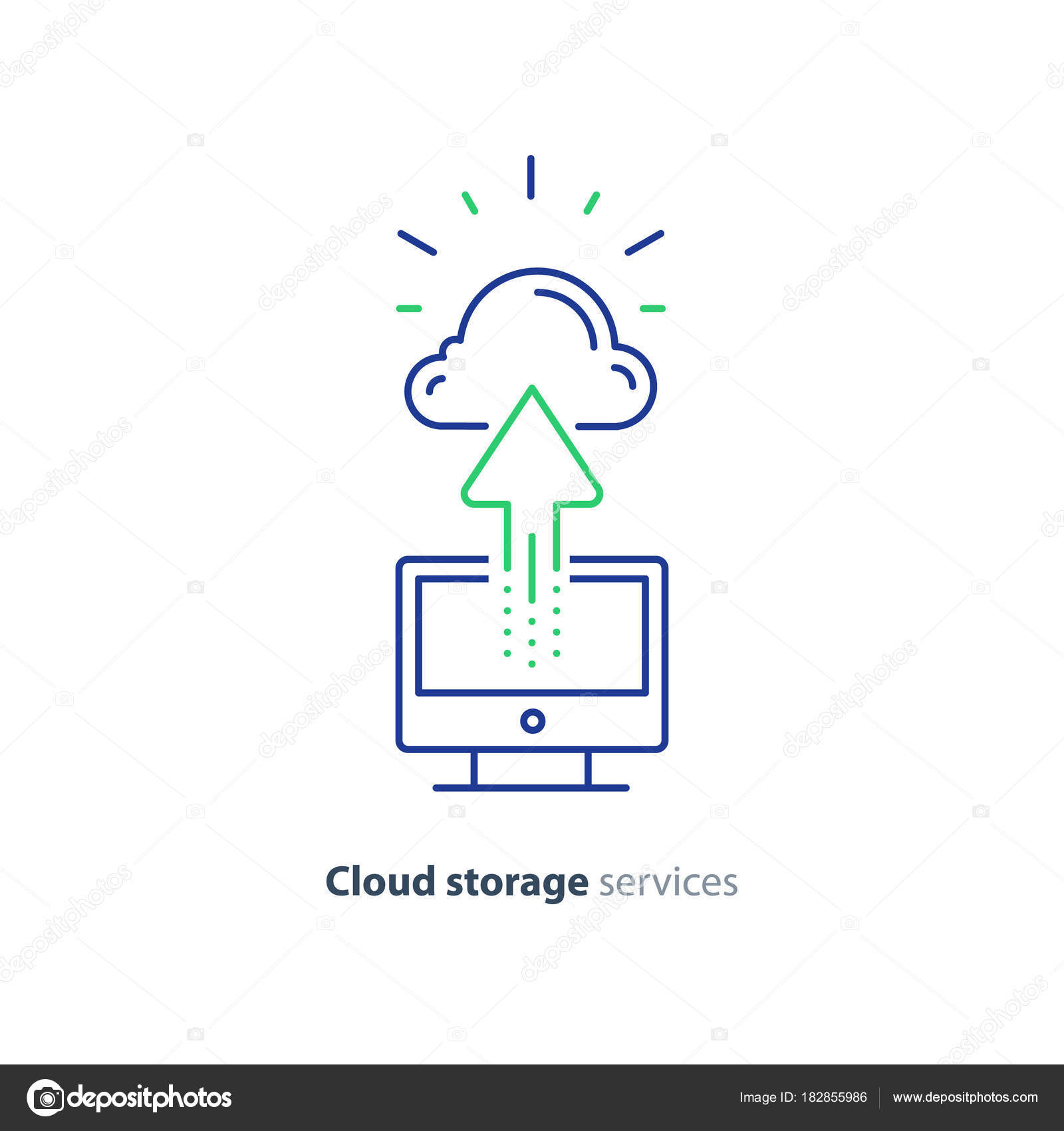 Online Cloud Storage Data Aggregation Concept Line Icon Stock Vector Image By ©stmool 182855986