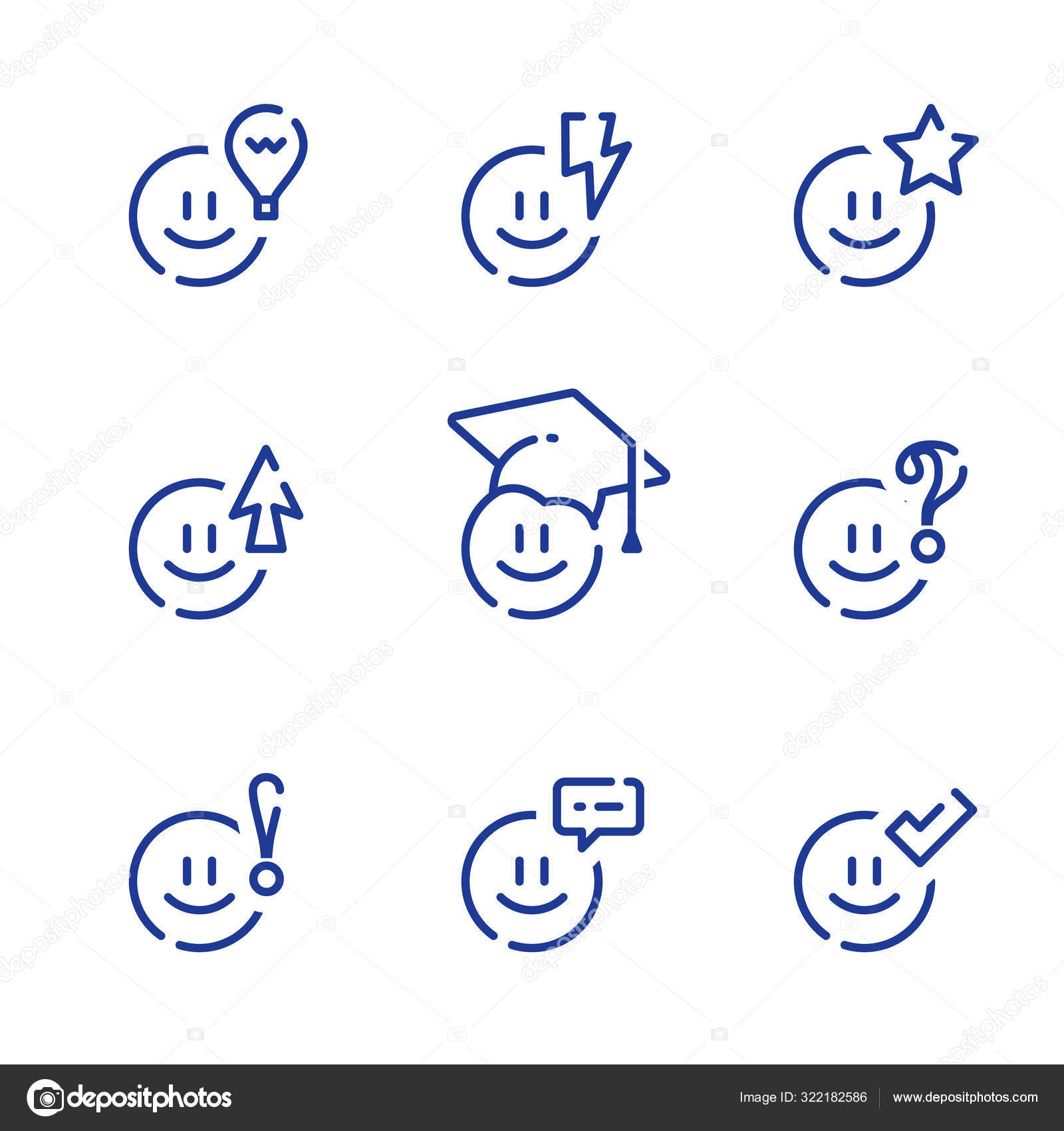 Emoticon and education, preschool learning and preparation, fun study ...