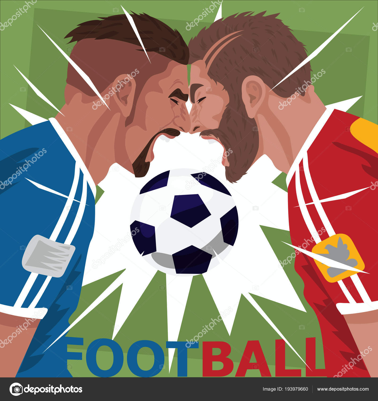 Close up of screaming soccer players — Stock Vector © ariadnaS #193979660