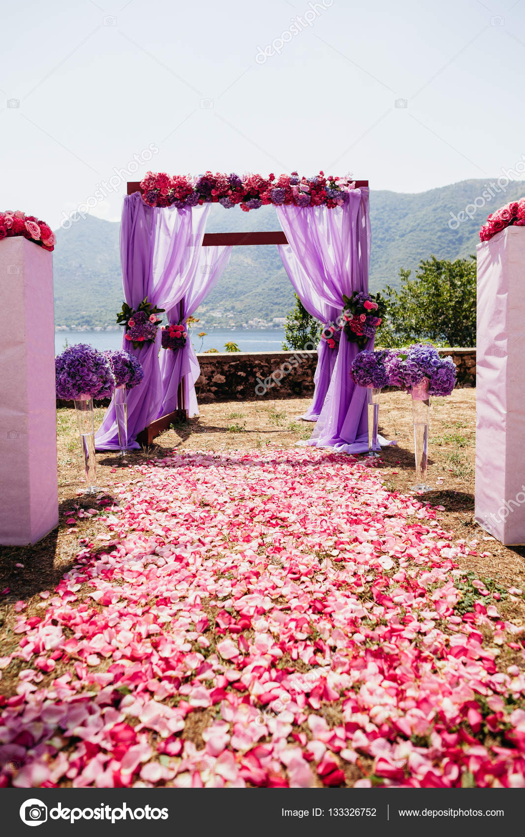 Pink White Rose Wedding Arch