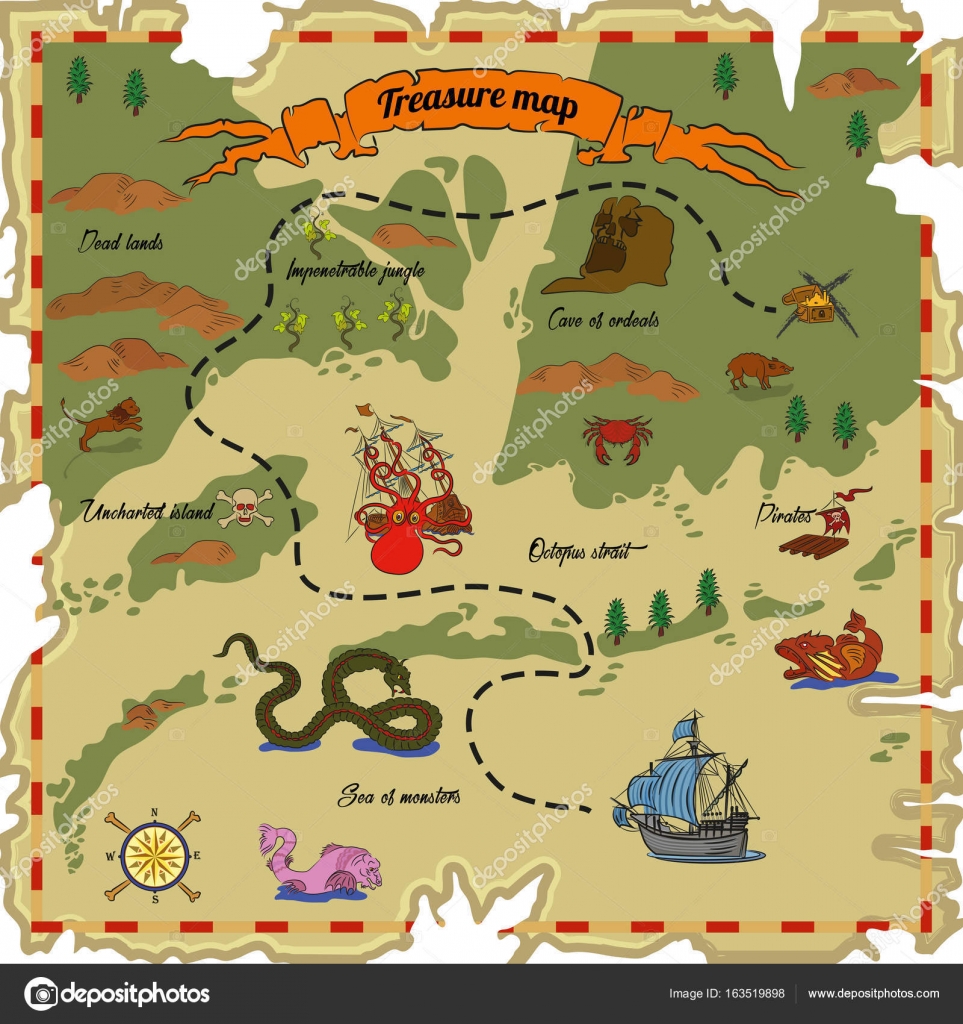 Silueta Del Mapa Del Tesoro Treasure Map T Shirt Designs Graphics