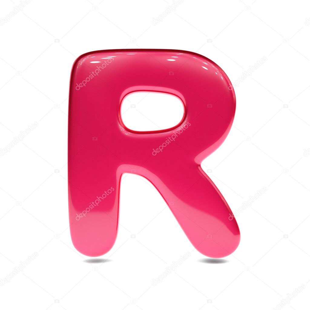 Metallic red paint letter R — Stock Photo © whitebarbie #128471424
